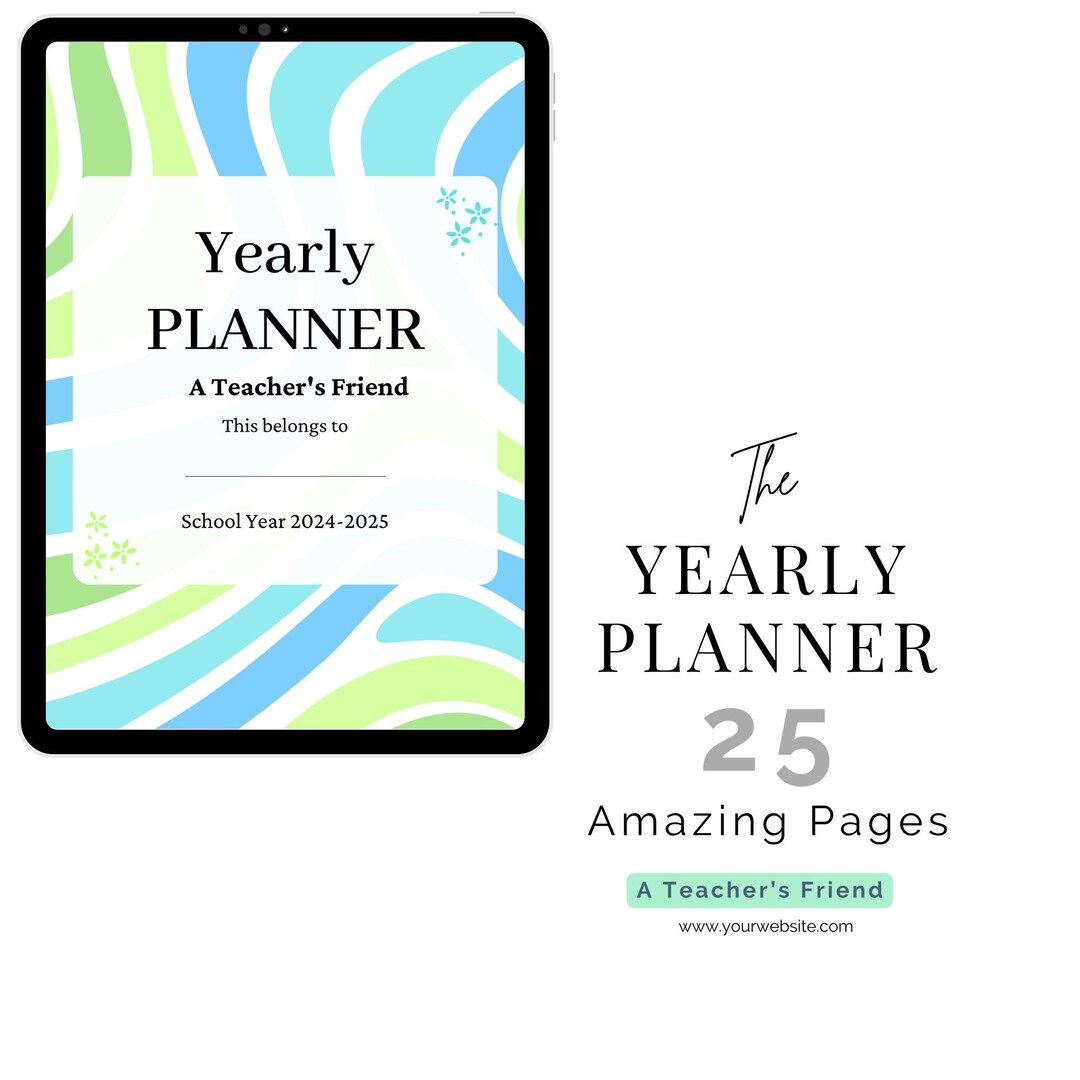 Teacher Yearly Planner: Grade Tracker, Calendar, Lesson Prep (PDF) - Etsy