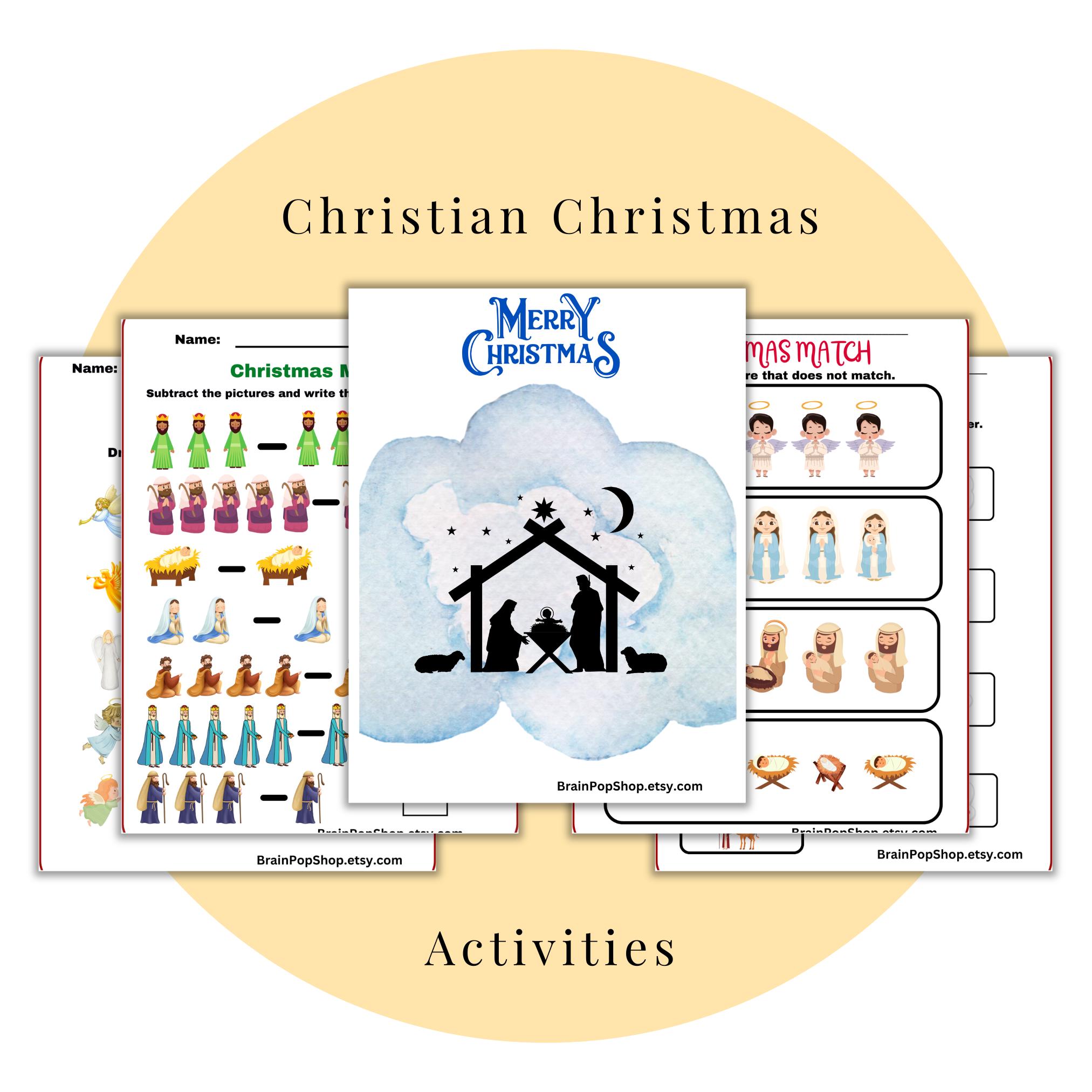 Christian Christmas Activity Pack for Kids – Bible Worksheets, Coloring ...
