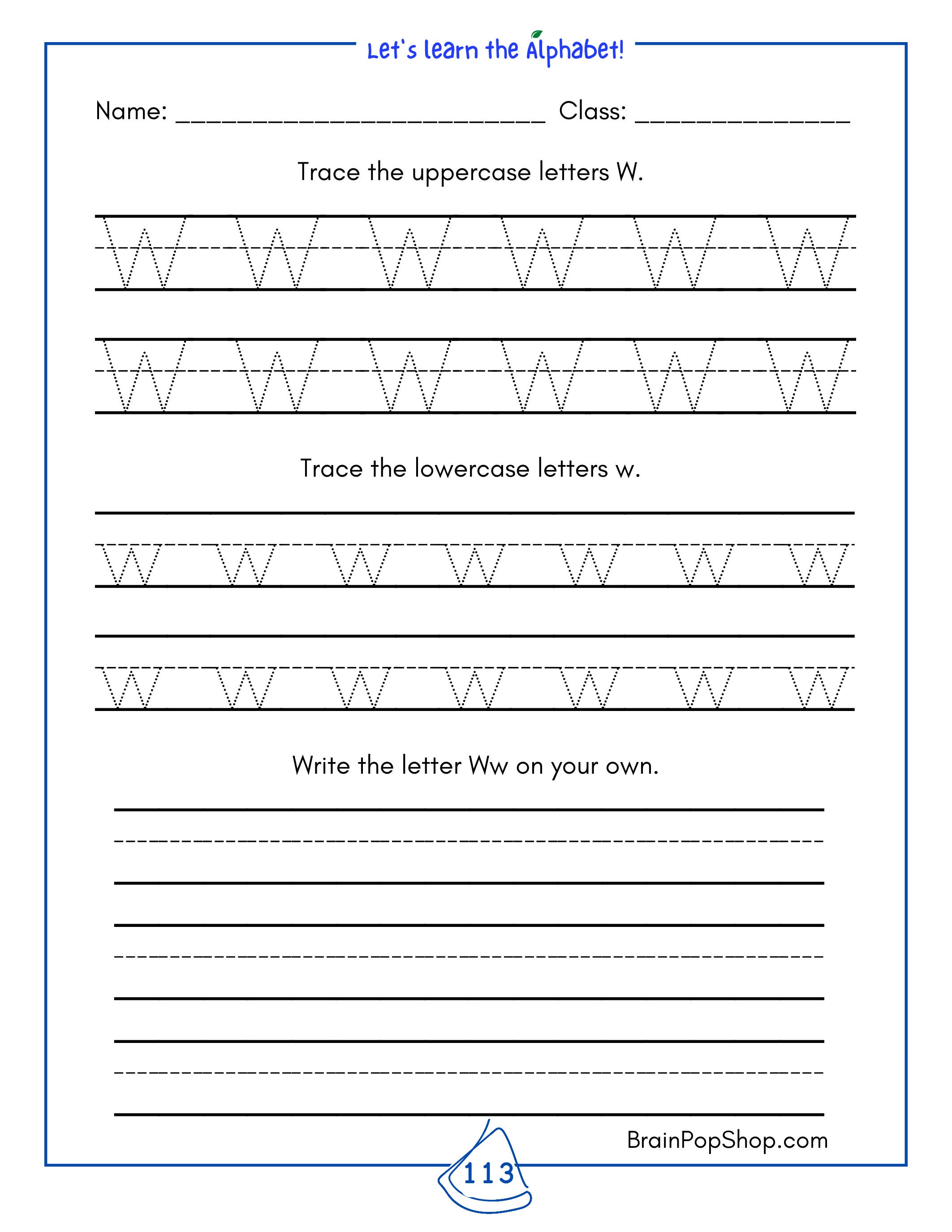 Alphabet Tracing Page Handwriting Worksheet Letter Tracing Pre-k ...