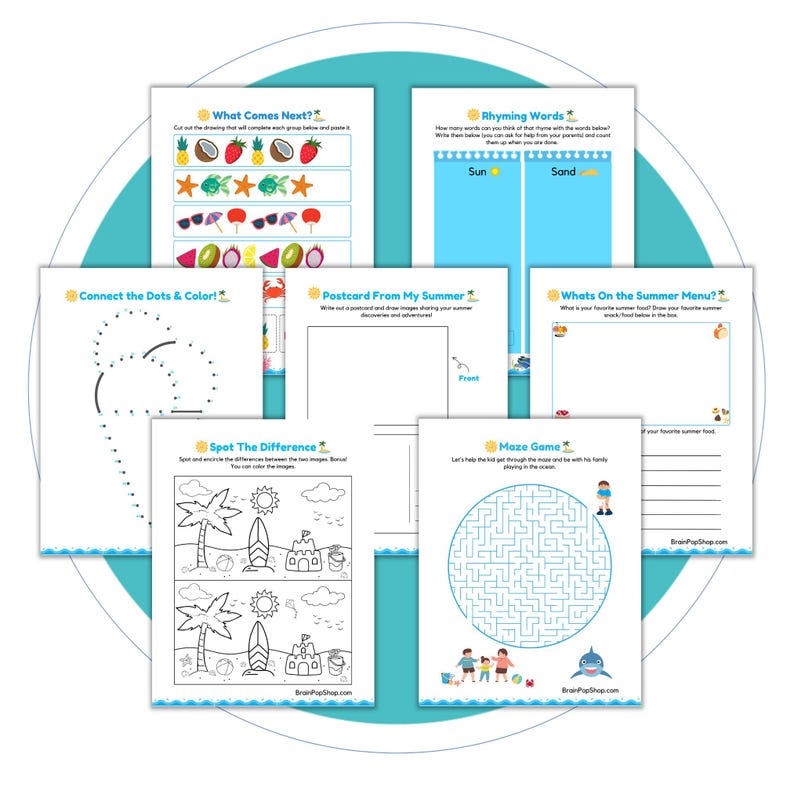 Summer Learning Activity Pack: 55 Fun Elementary Worksheets (printable ...