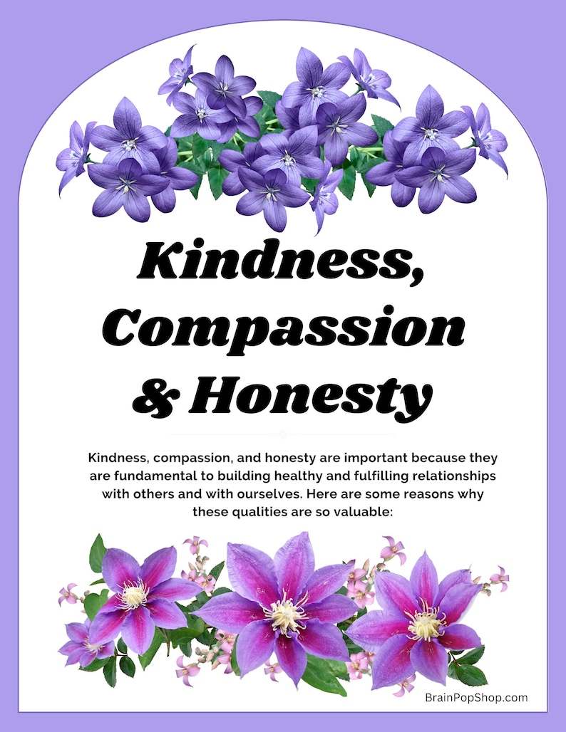 Kindness, Compassion & Honesty Journal, Wellness Journal, Self-care ...