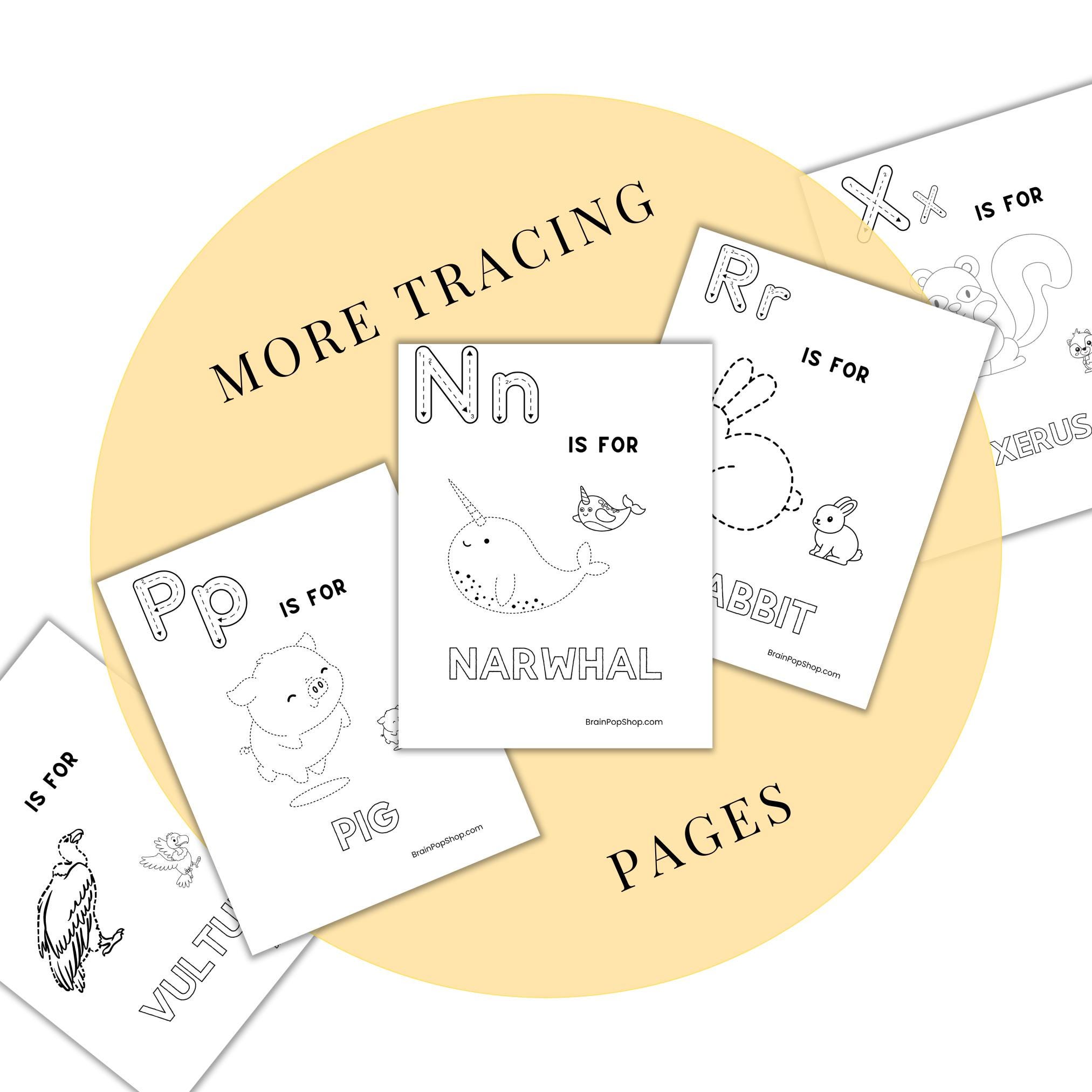 Alphabet Trace and Color Book for Preschoolers With Stickers (PDF) - Etsy