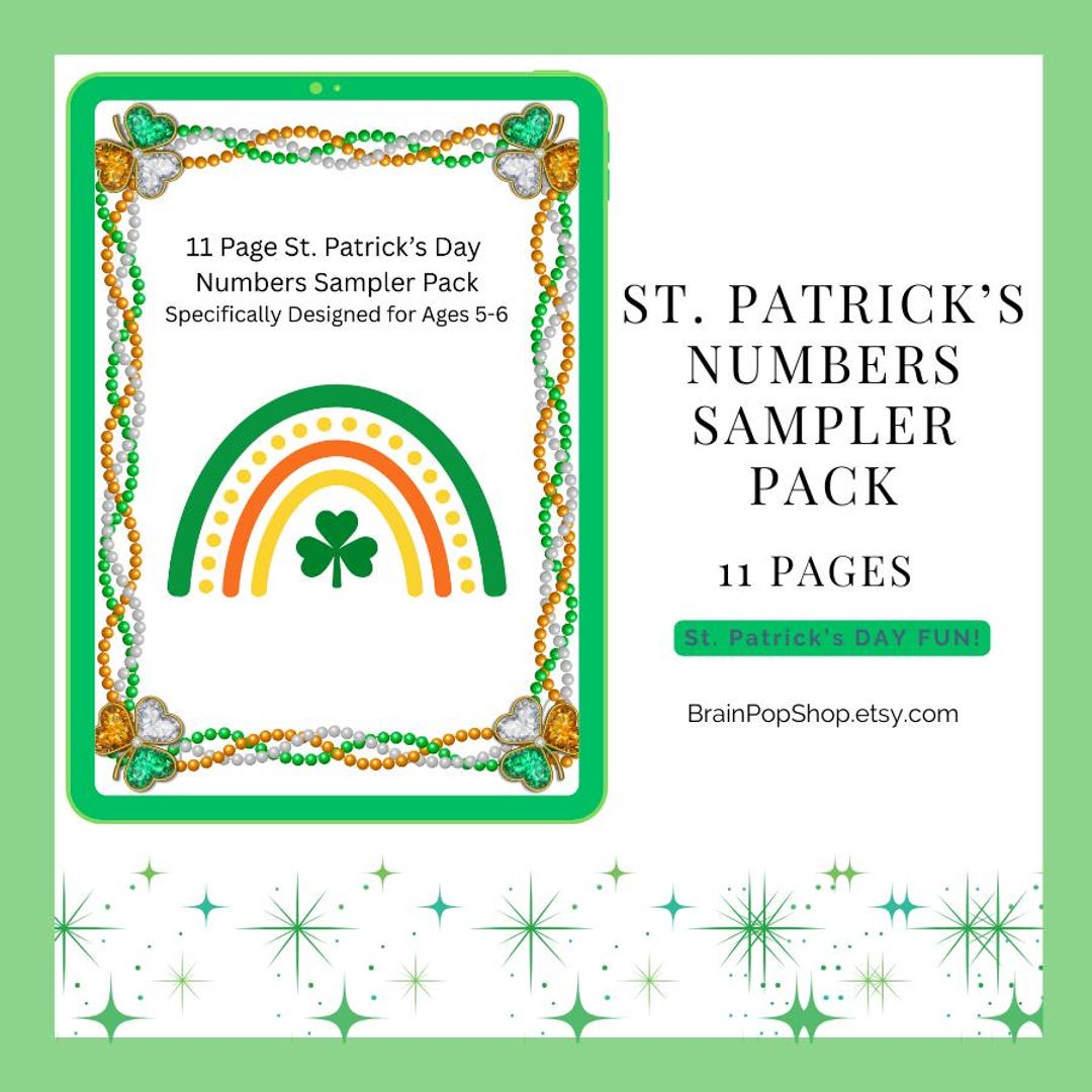 St. Patrick’s Day Numbers Sampler, Kindergarten Math Worksheets ...