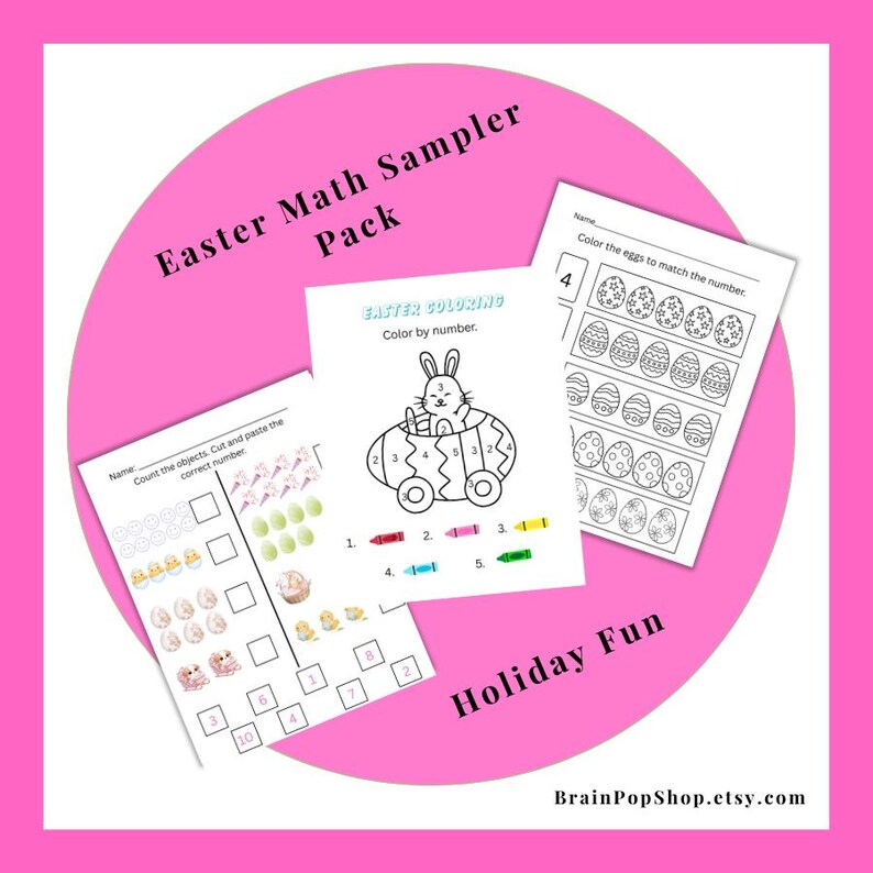 Easter Math Worksheets for Preschool Ages 3–4 | Counting & Number ...