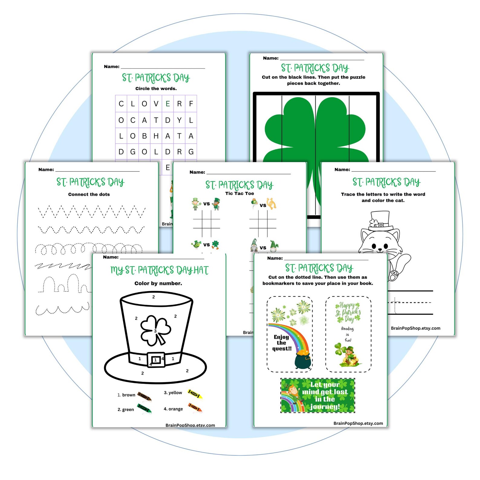 St. Patrick's Day Printable Activities St. Patrick's Day Bundle St ...
