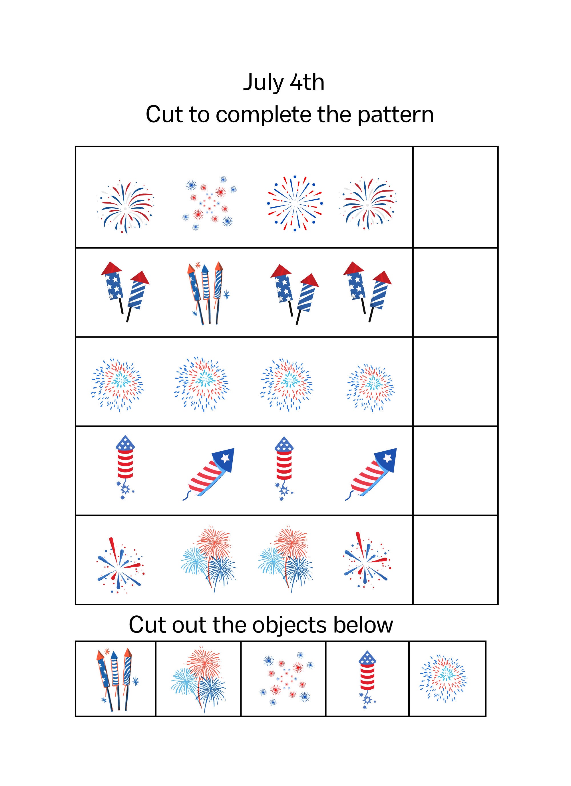 Patriotic School Activities, Patriotic Kindergarten Worksheets, 4th of ...