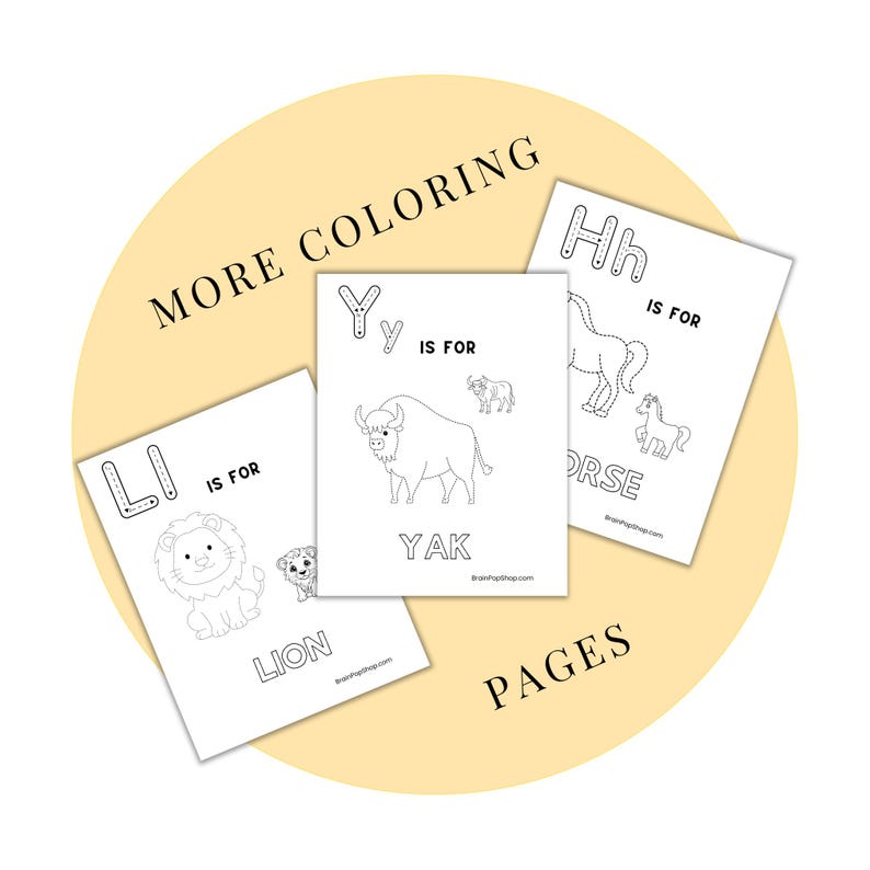 Alphabet Trace and Color Pre-k Coloring Book Alphabet Book Wildlife ...
