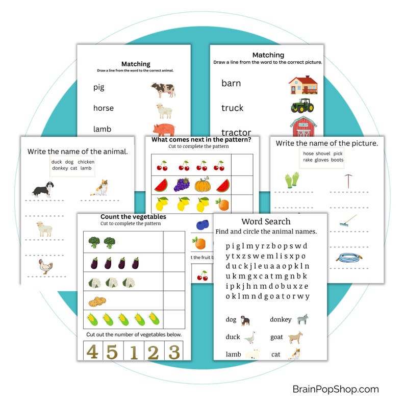 Farm Worksheets Kindergarten Activities Educational Worksheets for Kids ...