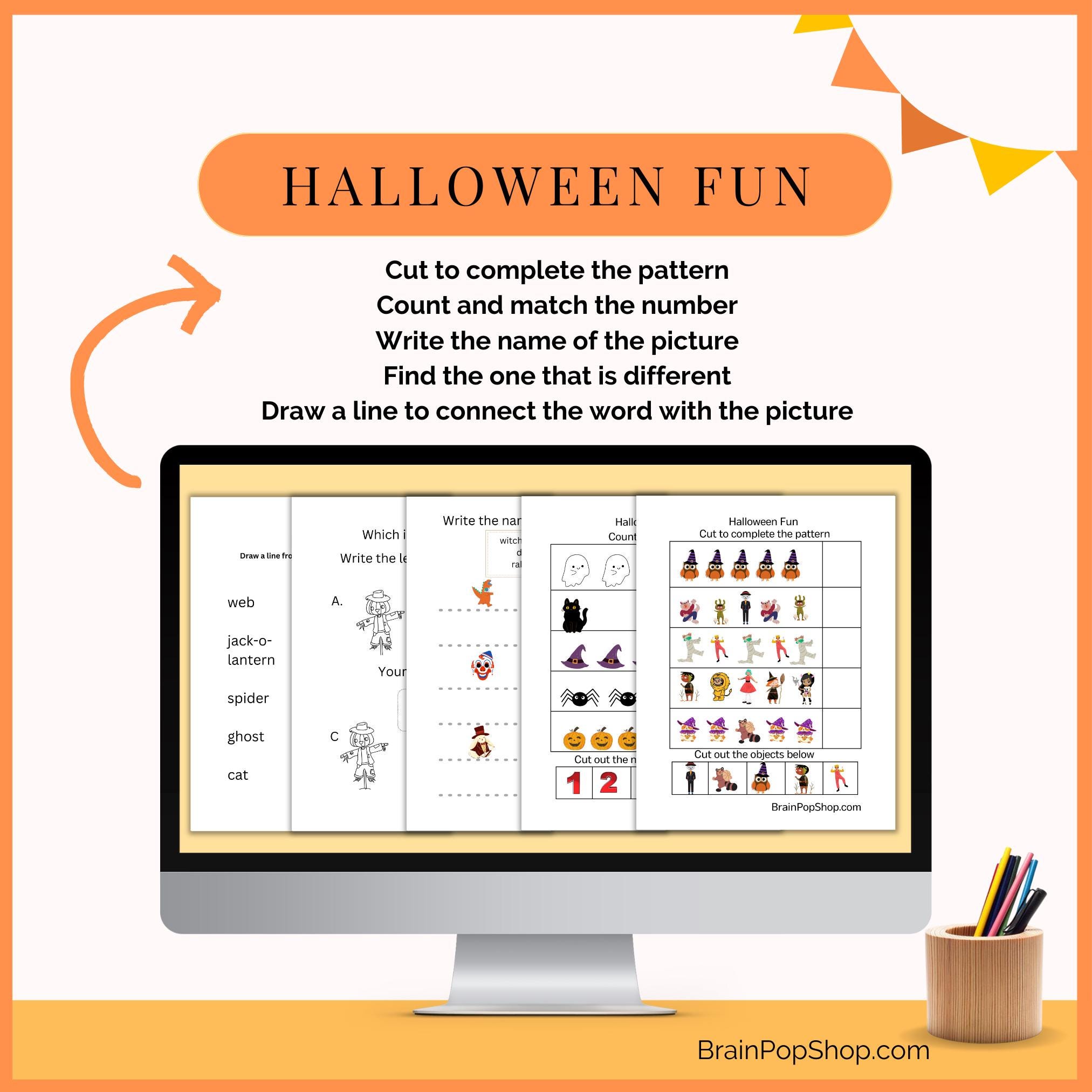 Halloween Activity Pack for Kids- Printable Worksheets, Learning & Fun ...