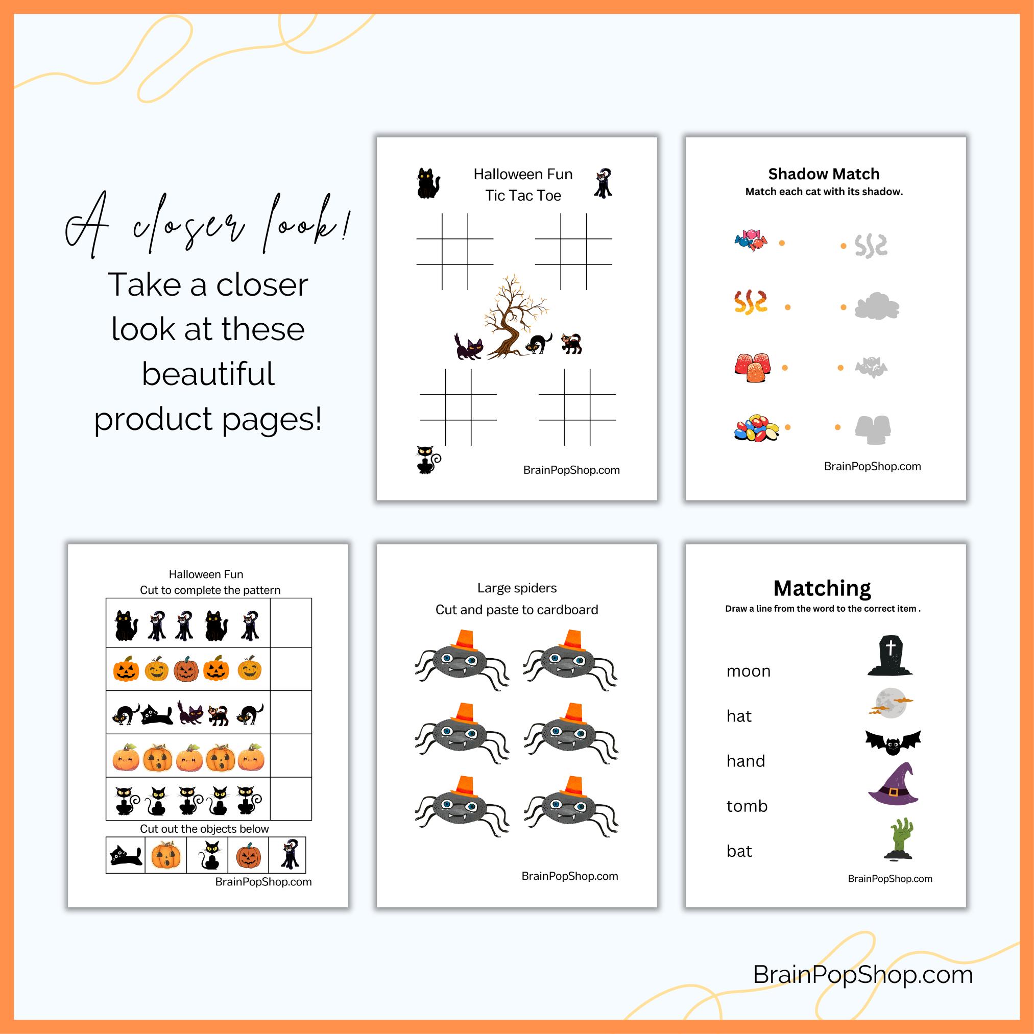 Halloween Activity Pack for Kids- Printable Worksheets, Learning & Fun ...