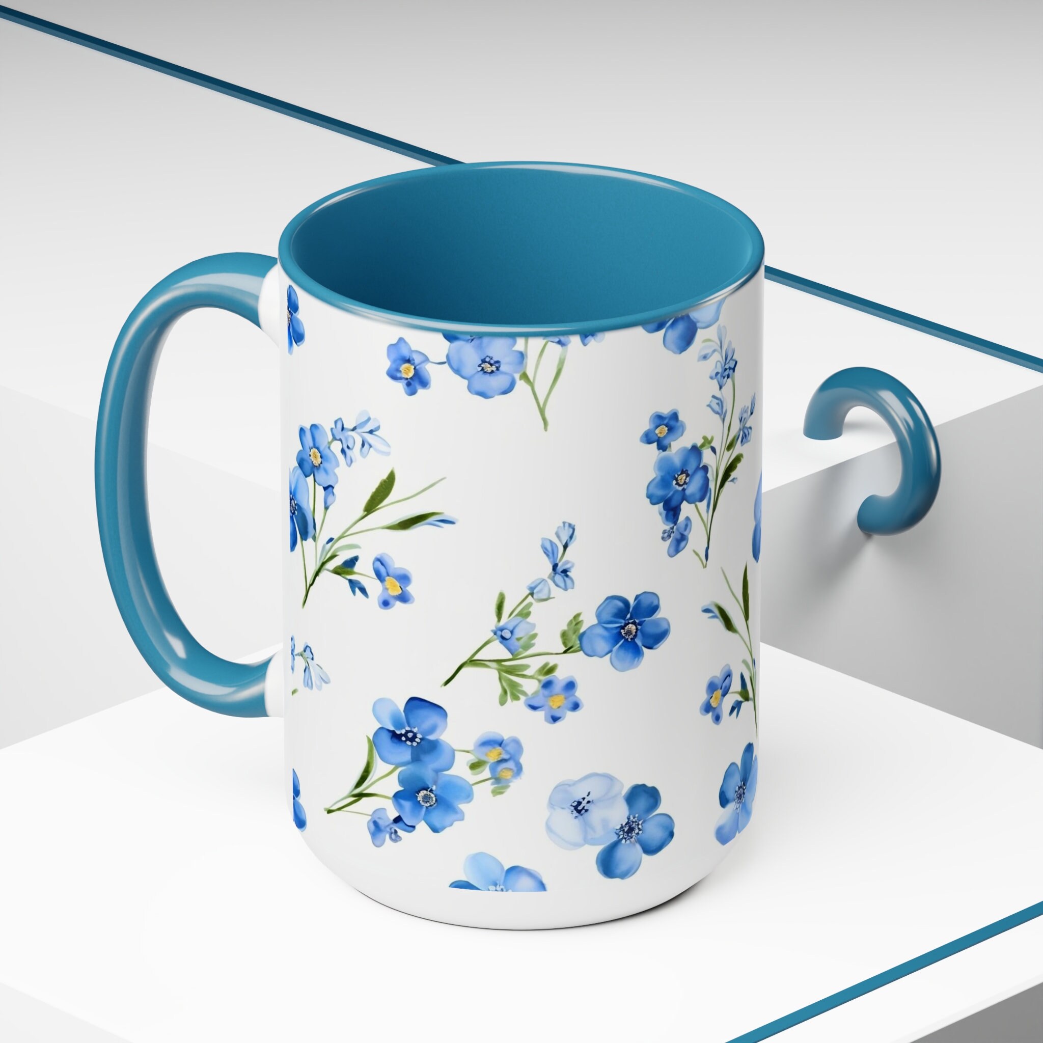 Rustic Alaska Forget Me Not Mug Delicate Floral Gift for Her 15oz Boho ...