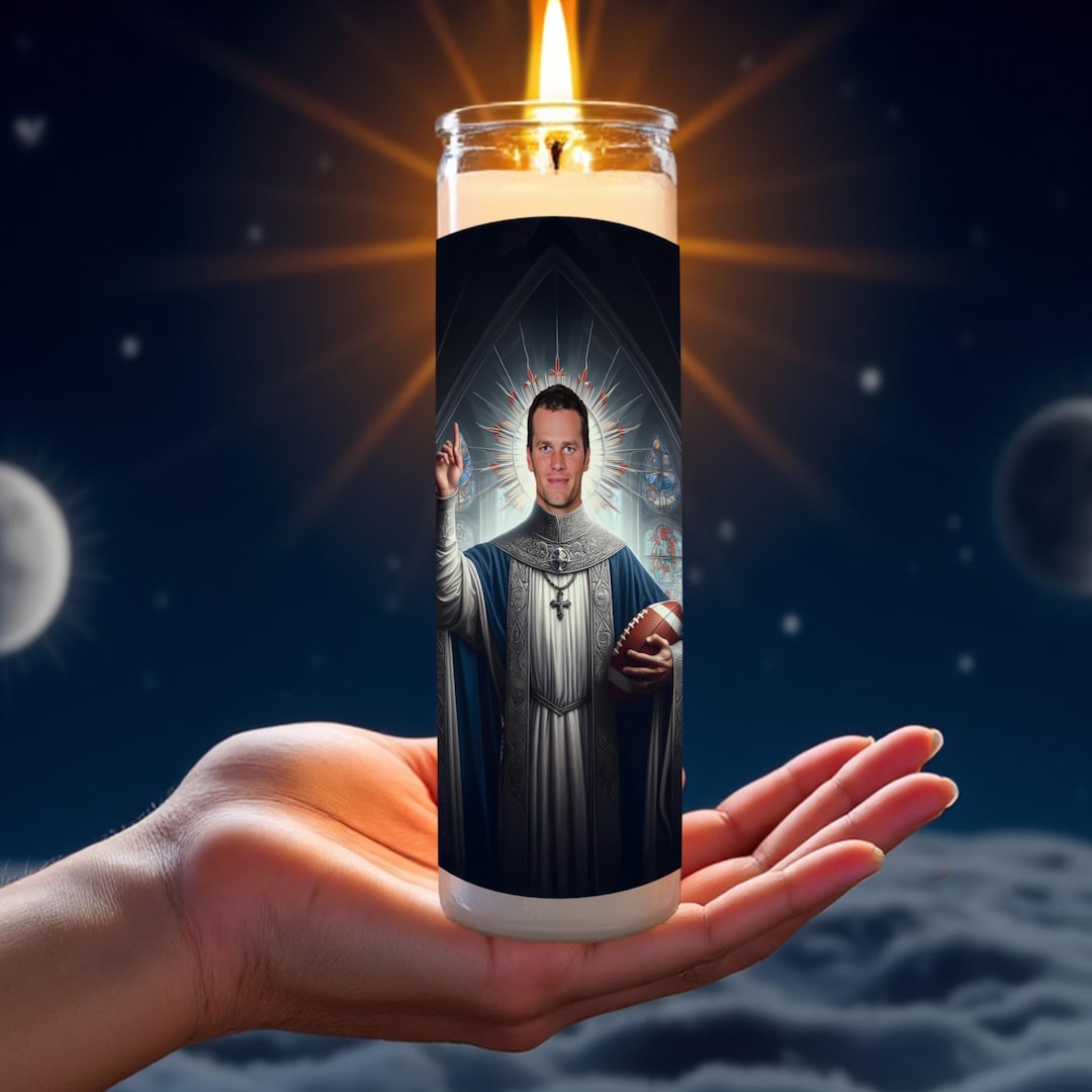 Tom Brady Celebrity Prayer Candle | Football Saint | GOAT Holy ...
