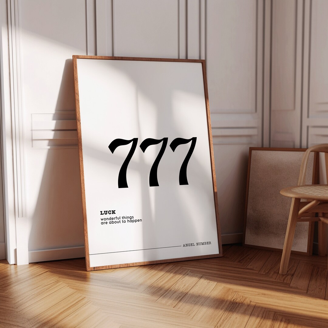PRINTABLE Wall Art, Angel Number Poster 777, Angel Number Wall Art ...