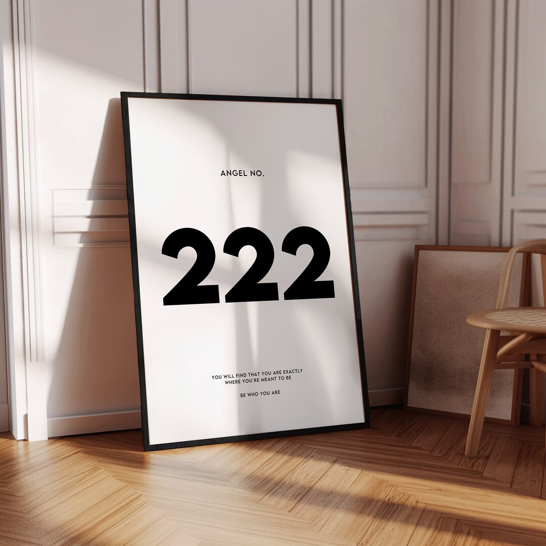 PRINTABLE Wall Art, Angel Number Poster 222, Angel Number Wall Art ...