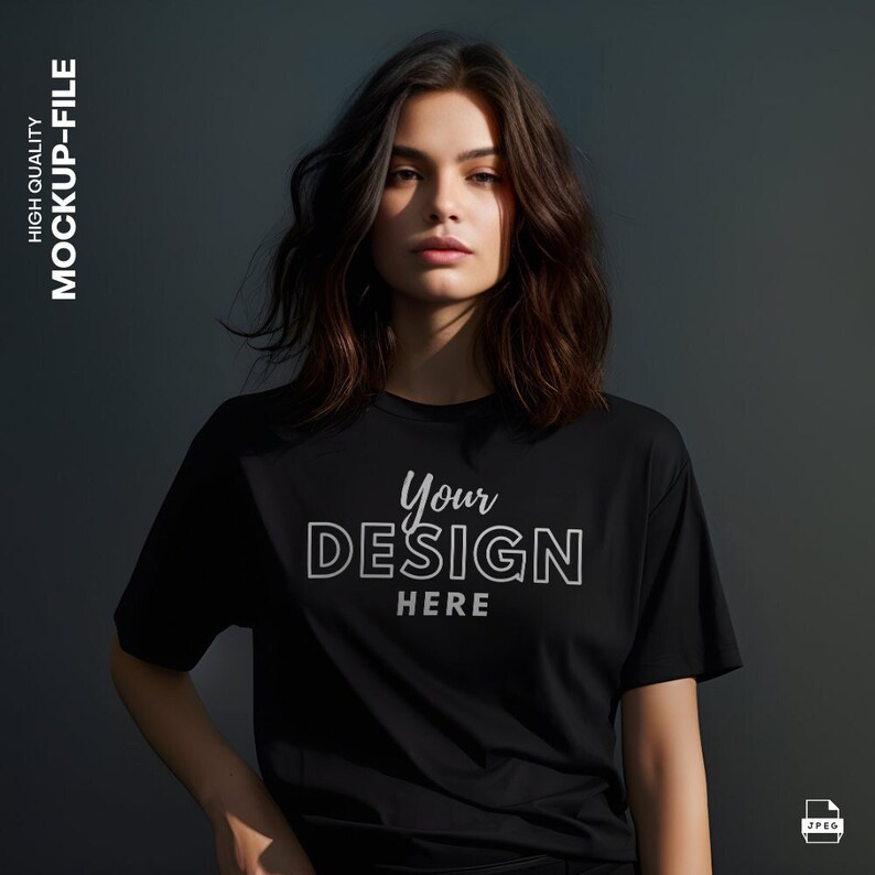 T-shirt Mockup - Female Model / JPEG Mock up Photo - Etsy