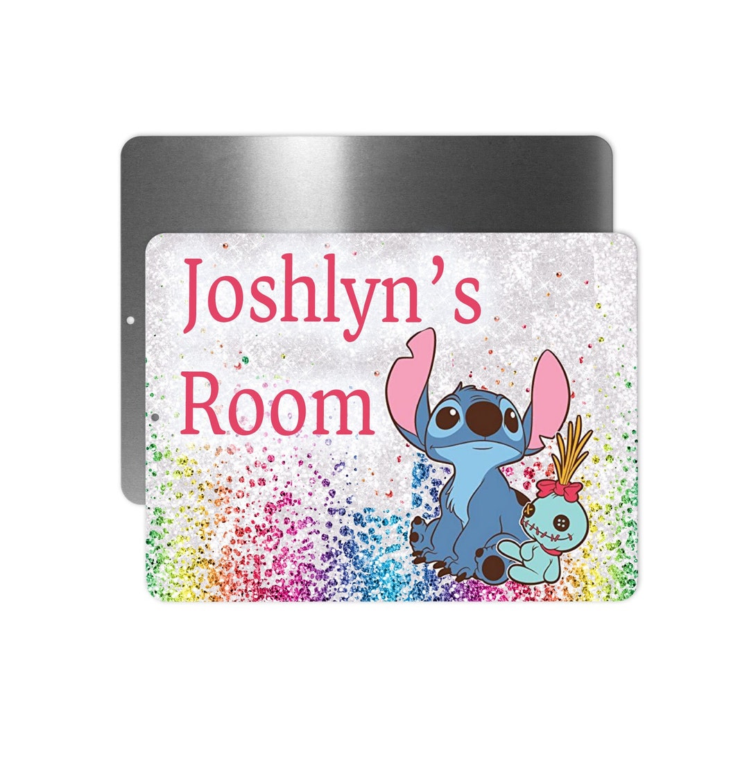 Cute Stitch Room Sign for Kids Kid Character Room Sign Custom Bedroom ...