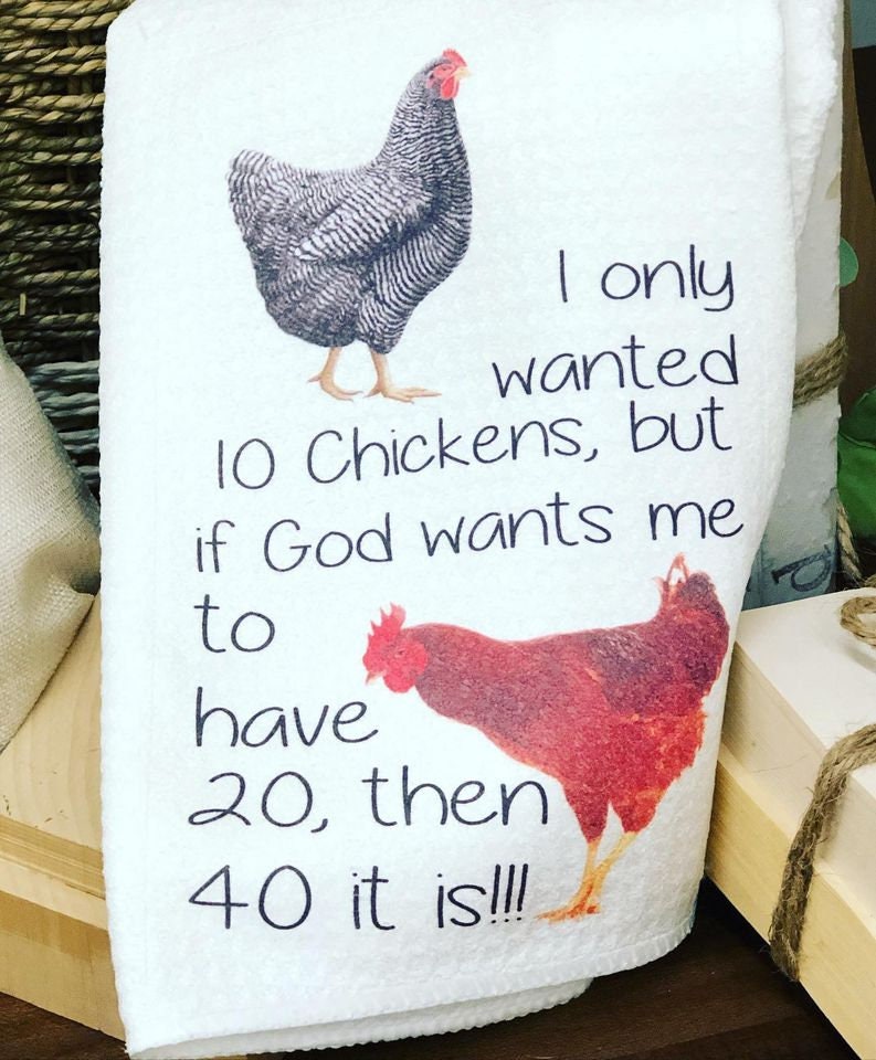 Chicken Math Funny Hand Towel Chicken Lover Gift Kitchen Towel Chicken ...