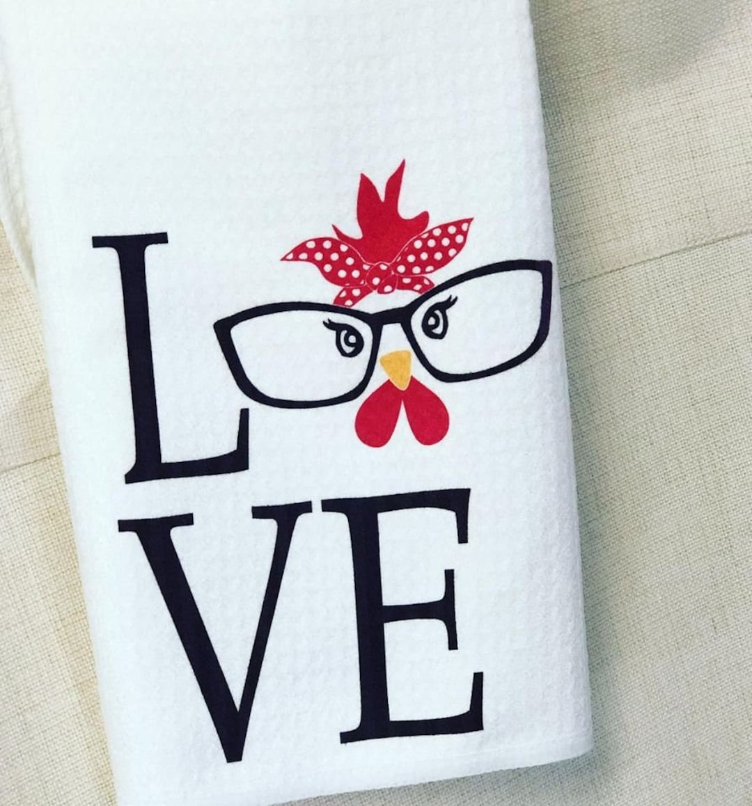 Chicken Love Cute Chicken Hand Towel Chicken Lover Gift Kitchen Towel ...
