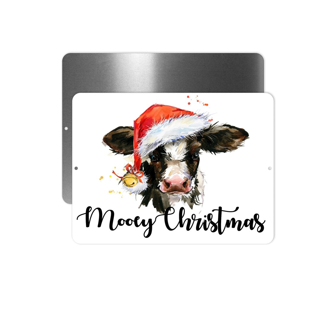 Cute Christmas Cow Sign Sign Custom Gifts for Christmas Gifts Under 20 ...