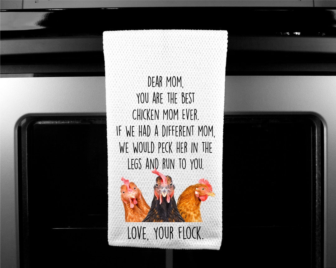 Funny Chicken Mom Kitchen Towel: Absorbent Waffle Weave Hand Towel - Etsy
