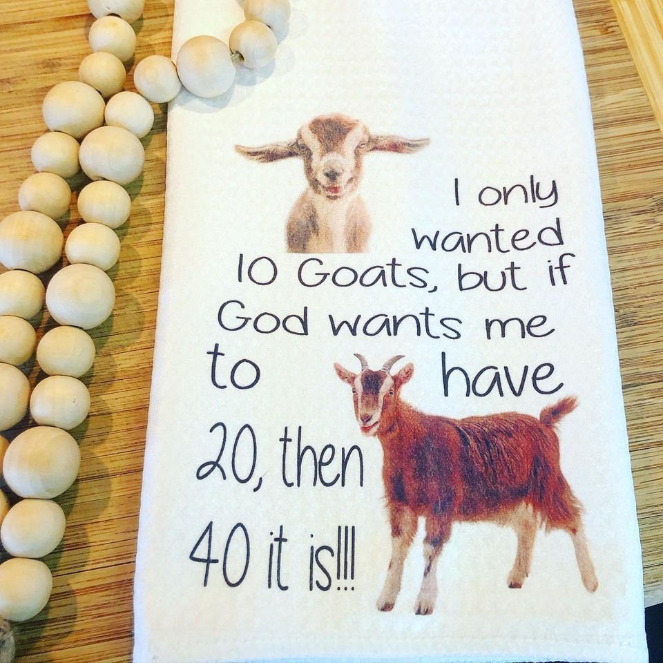 Funny Goat Math Hand Towel: Farm Animal Kitchen Decor - Etsy