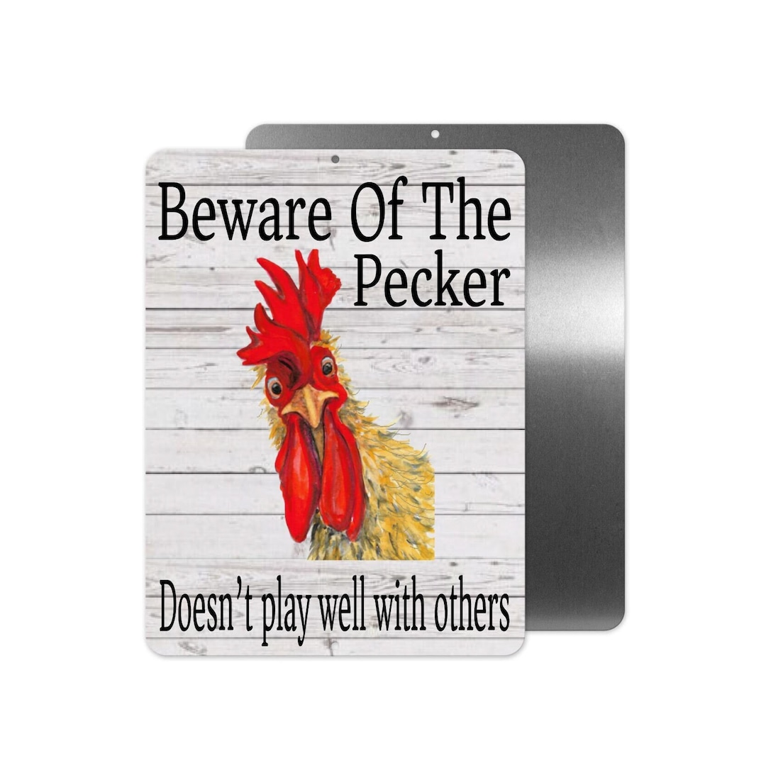 Beware of Chicken Funny Chicken Coop Metal Signs Chicken Coop Parking ...