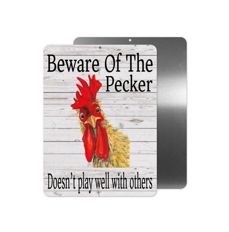Beware of Chicken Funny Chicken Coop Metal Signs Chicken Coop - Etsy