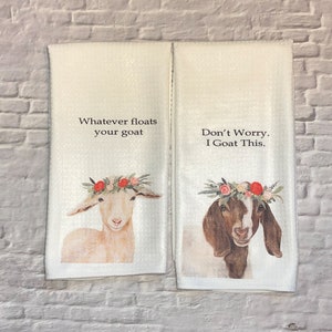 Funny Goats Hand Towel Goat Lover Gifts Cheerful Goat Towel Set Gift ...