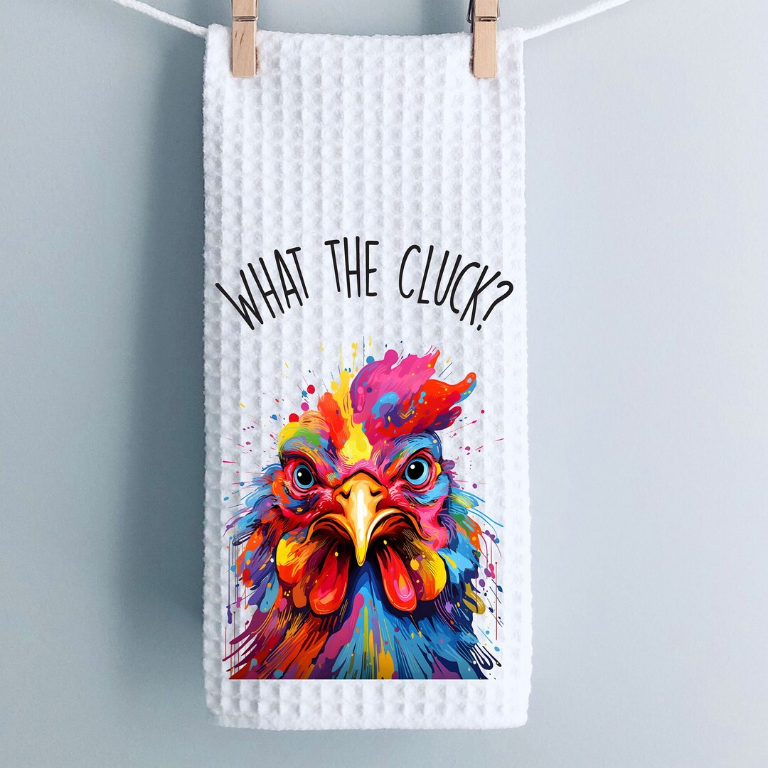What the Cluck Funny Hand Towel Chicken Lover Gift Kitchen Towel ...