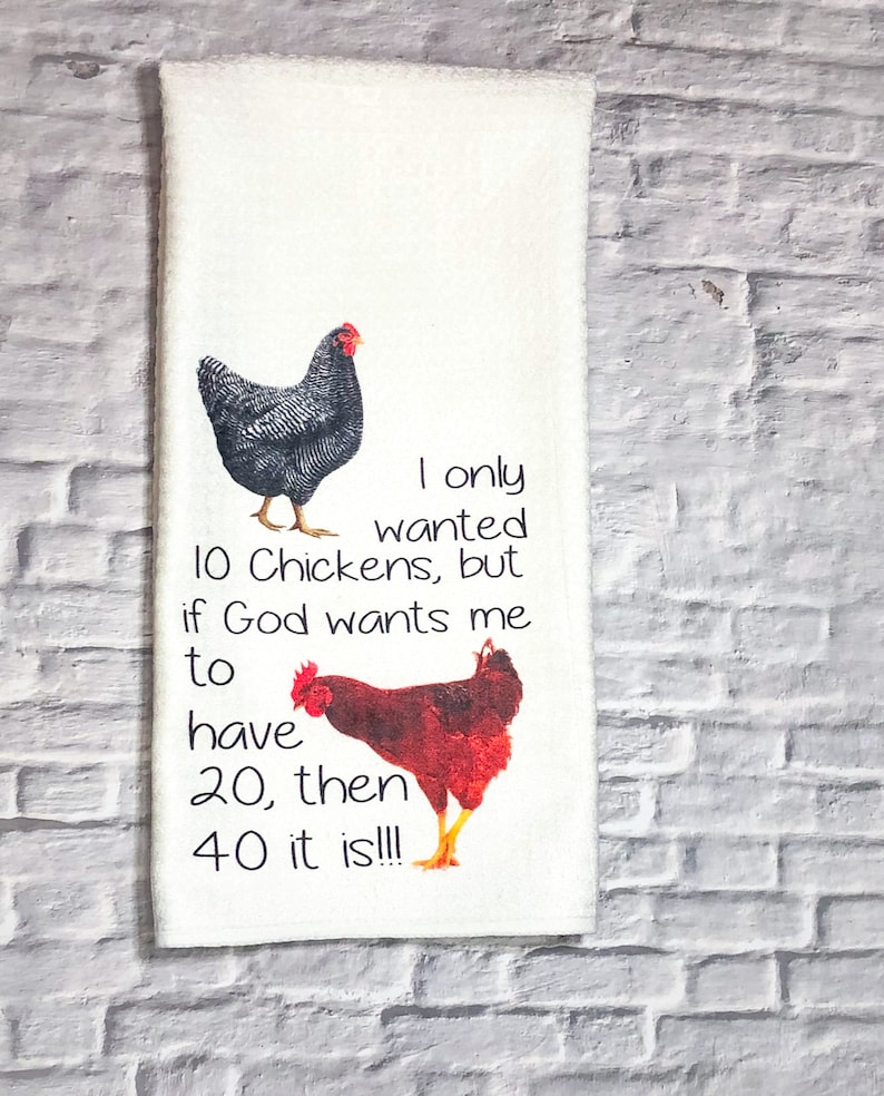 Chicken Math Funny Hand Towel Chicken Lover Gift Kitchen Towel Chicken ...