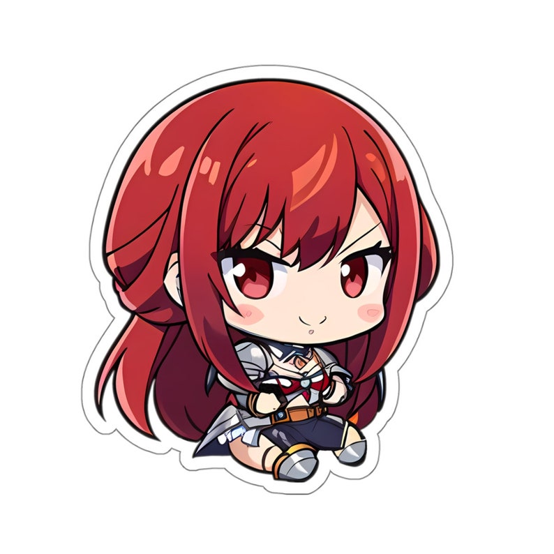 Erza Scarlet Kawaii Cutie Chibi Sticker - Etsy