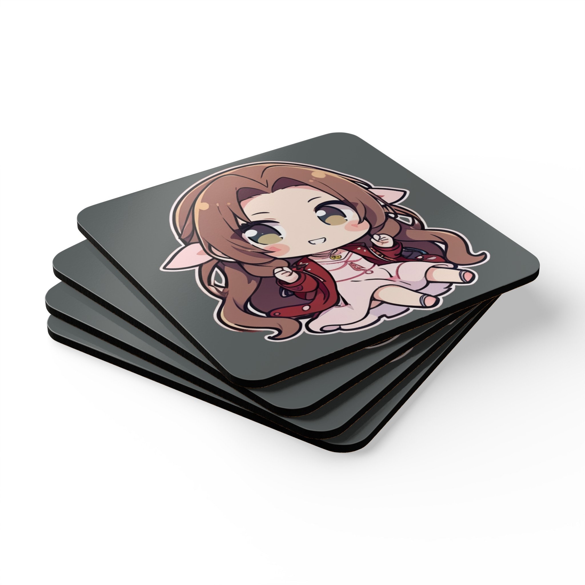 Kawaii Chibi Aerith Coaster Set 4 Count - Etsy