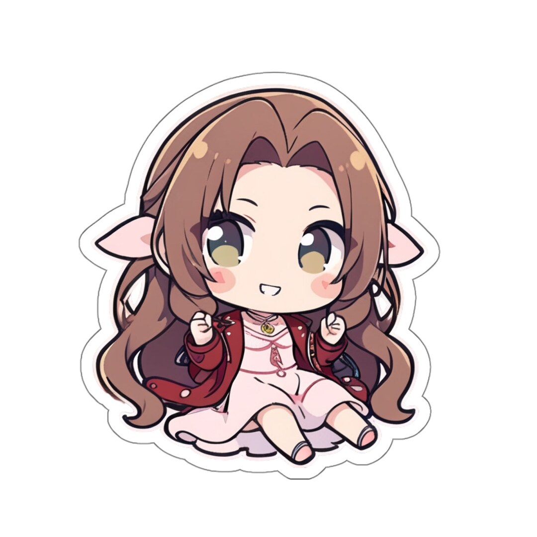 Aerith Gainsborough Kawaii Cutie Chibi Sticker - Etsy