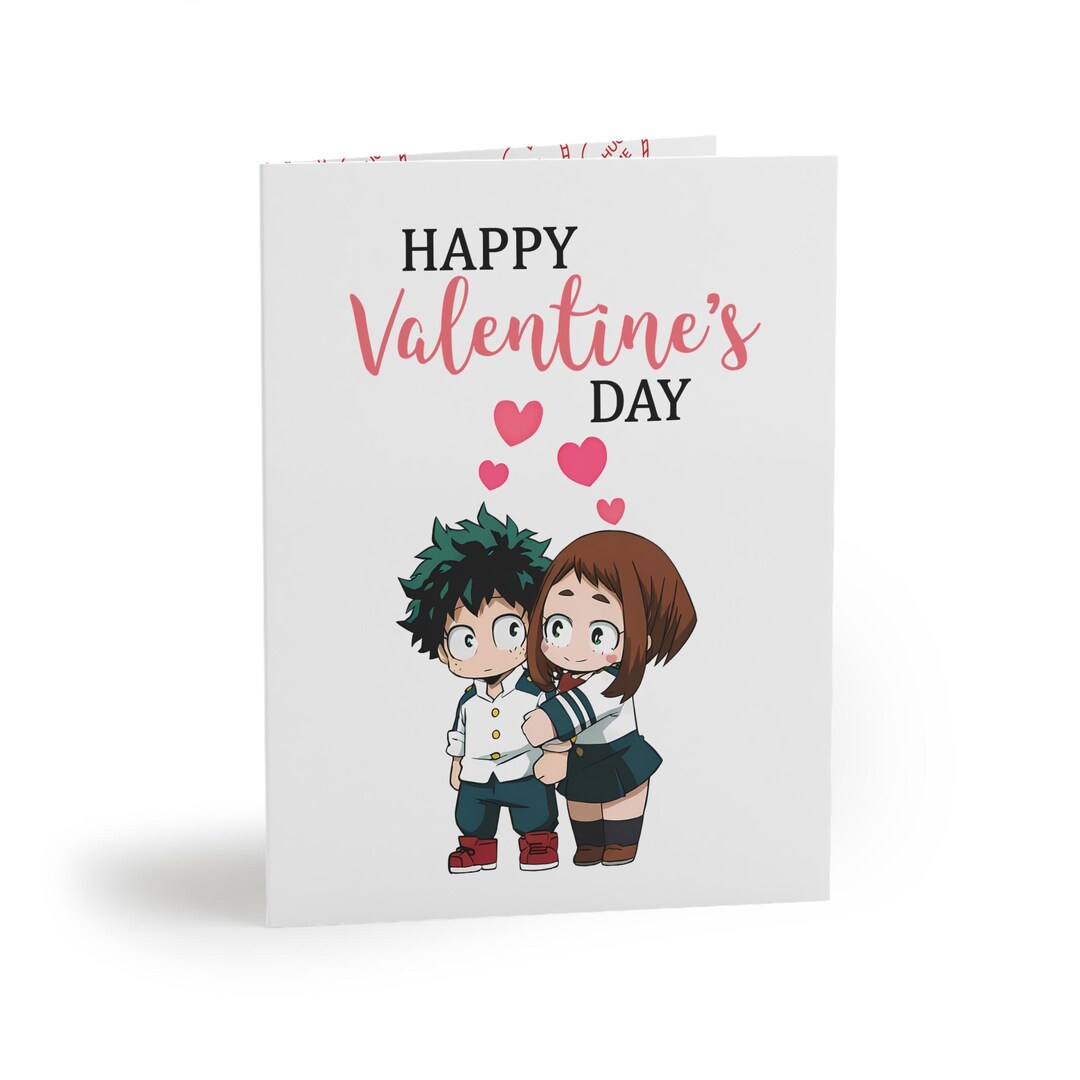 My Hero Academia Valentines Day Greeting Cards, 4.25" X 5.5", Set of 8 ...