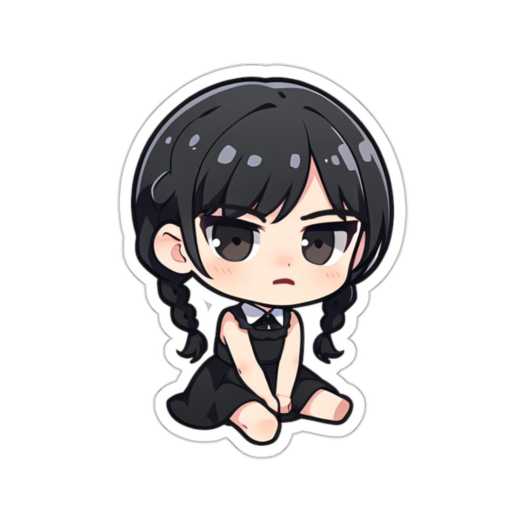 Cute Chibi Wednesday Addams Sticker - Etsy