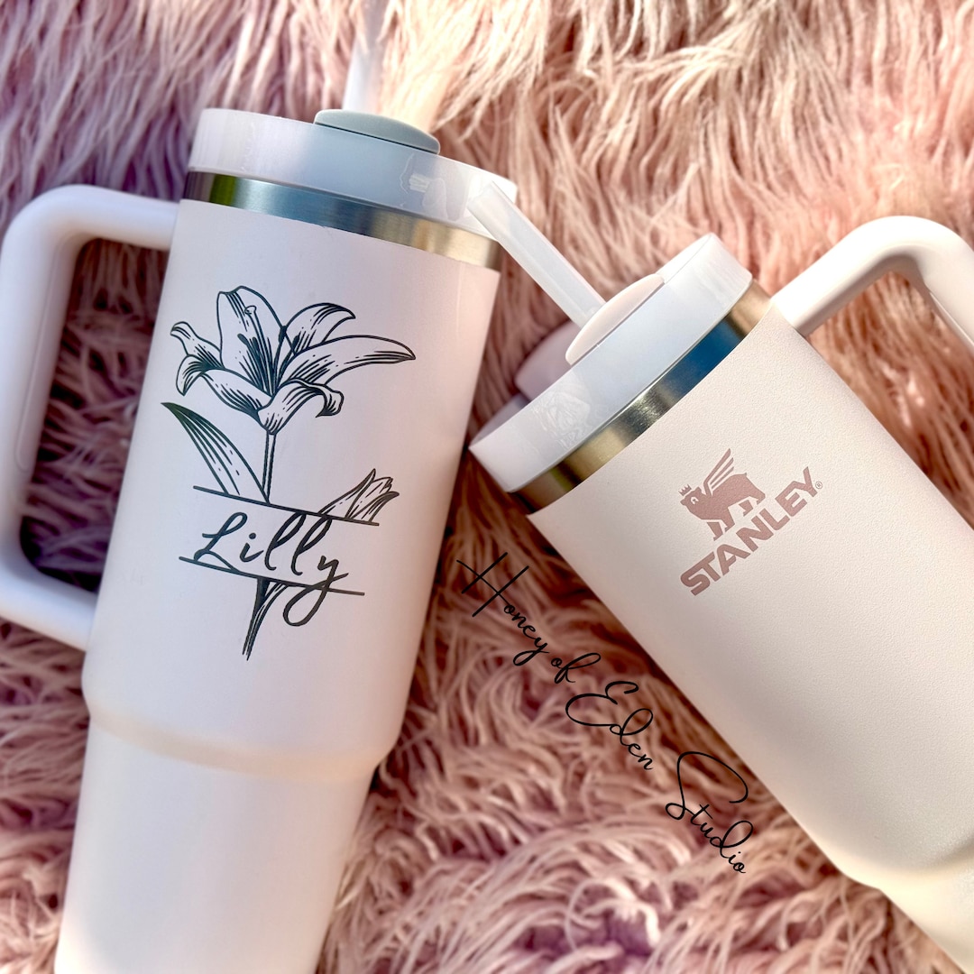 Personalized Birth Flower Stanley Cup With Name, Personalized Birth ...