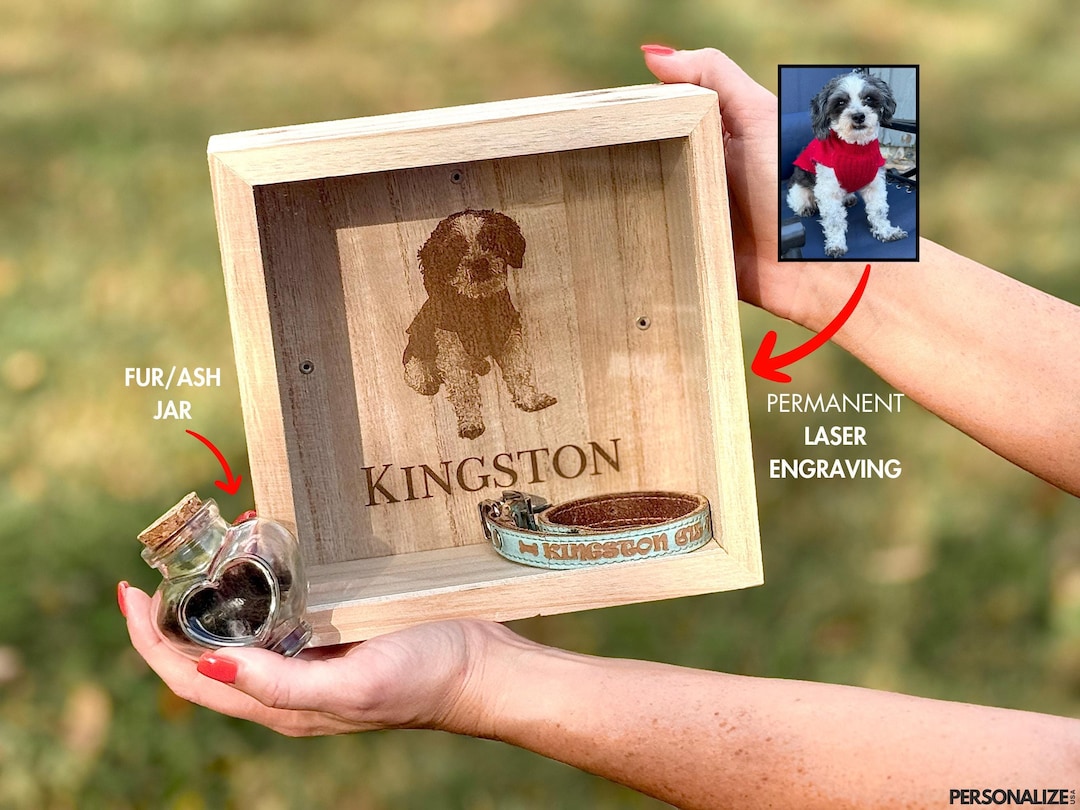 Custom Pet Memorial Shadow Box Gift,collar Holder for Dog Cat ...