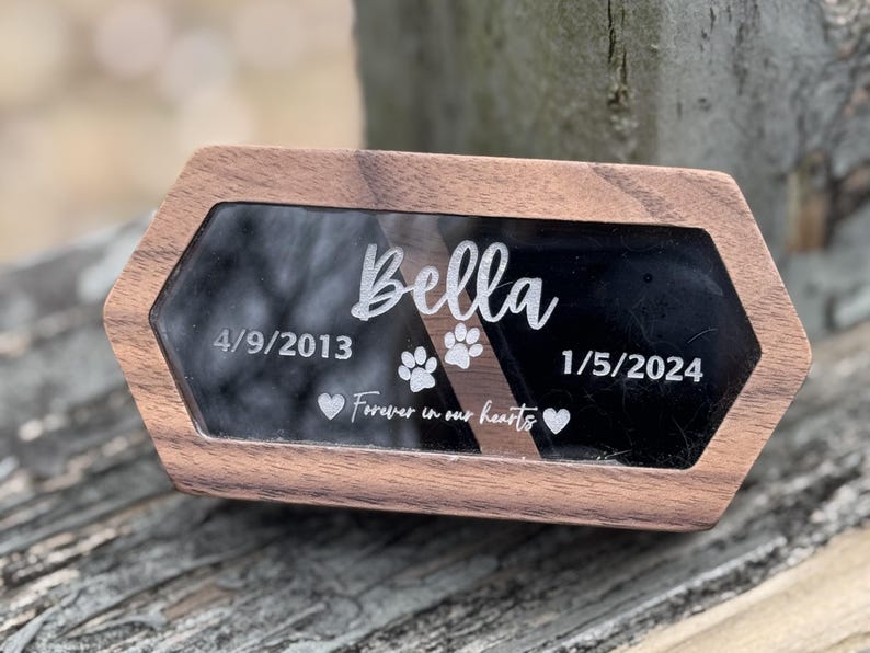 Personalized Pet Fur Memorial Keepsake | Custom Engraved | Pet Loss ...