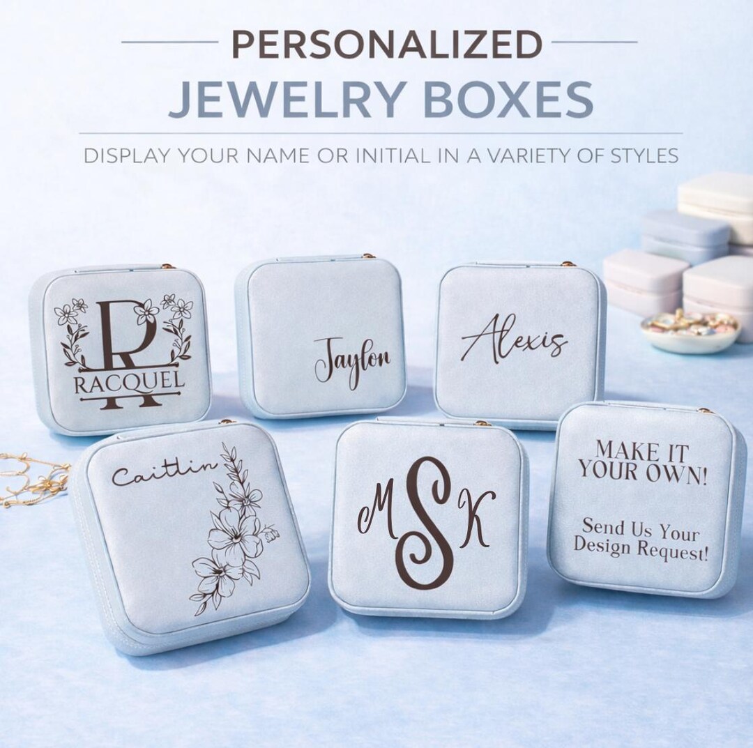 Personalized Engraved Travel Jewelry Box for Women,custom Jewelry Box ...