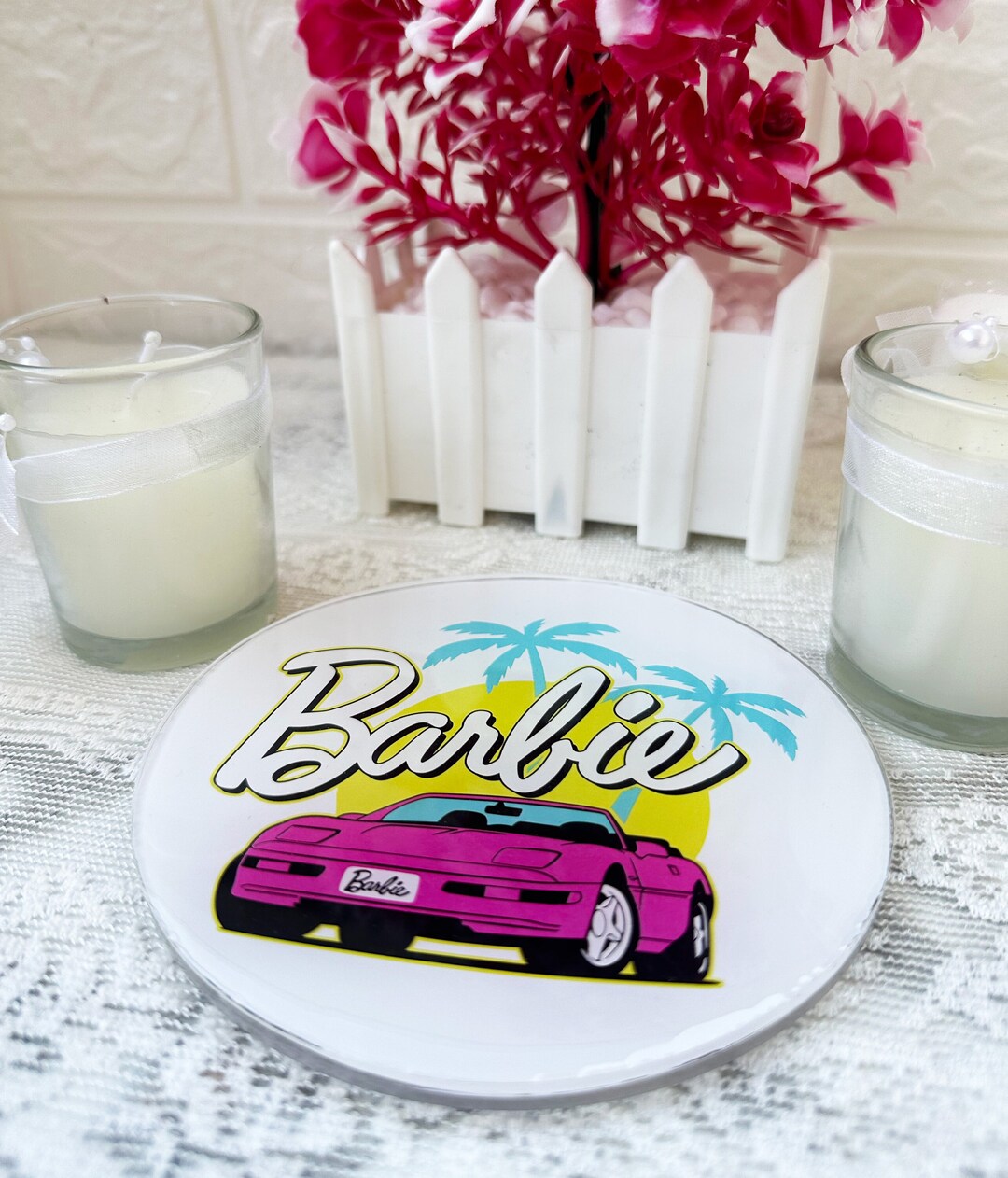 Barbie Epoxy Coaster Party Concept Cartoon Party Decor - Etsy