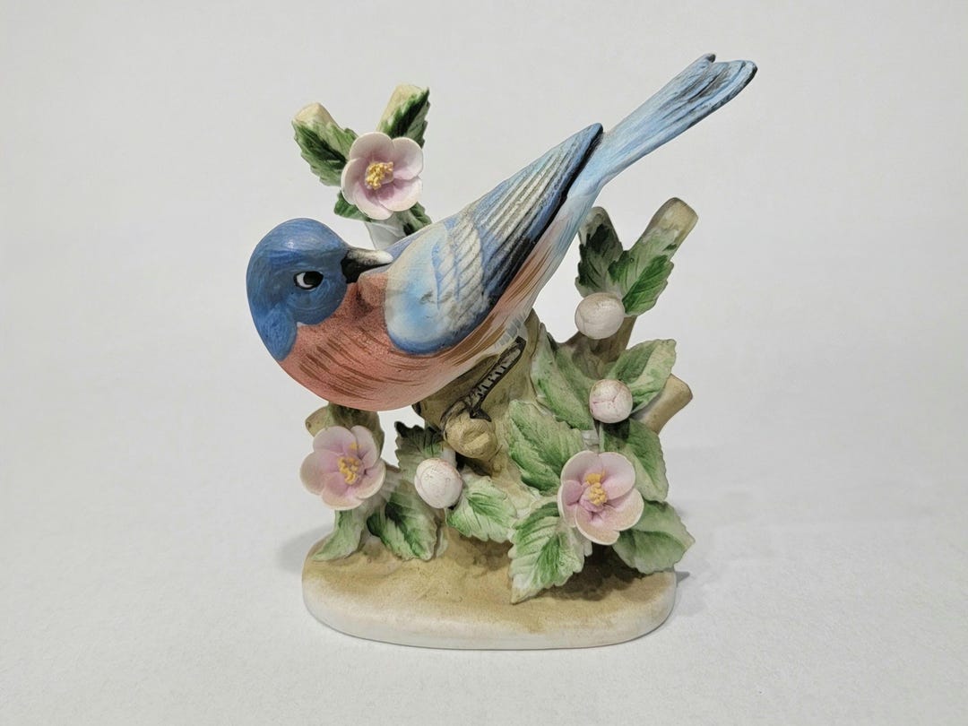 Lefton Blue Bird Figurine KW464 Hand Painted China - Etsy