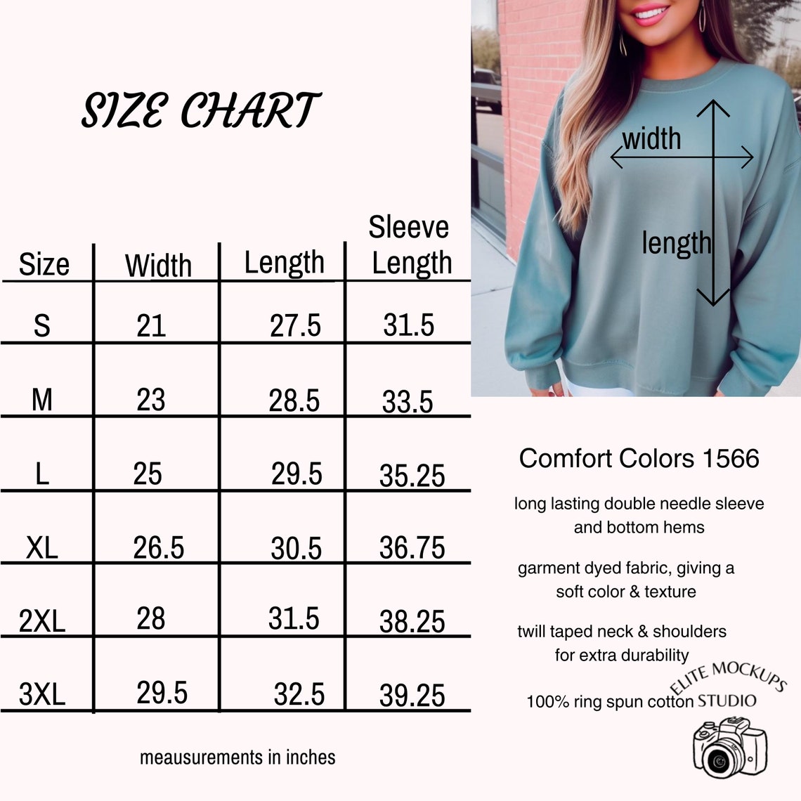 Comfort Colors Size Chart Comfort Colors 1566 Size Chart 1566 Size ...