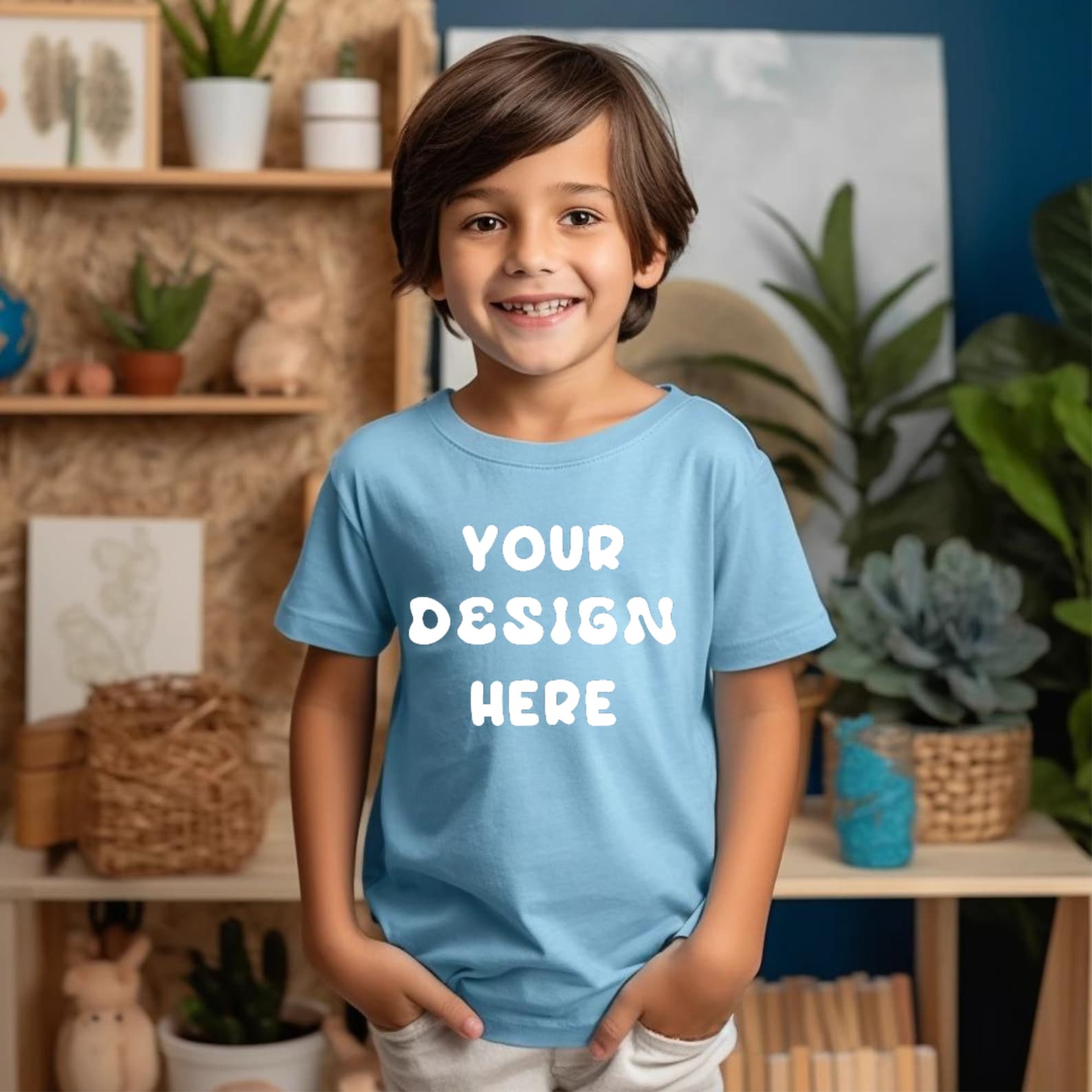 Kids Blue T-shirt Mockup Flo Blue Comfort Colors C9018 Shirt - Etsy