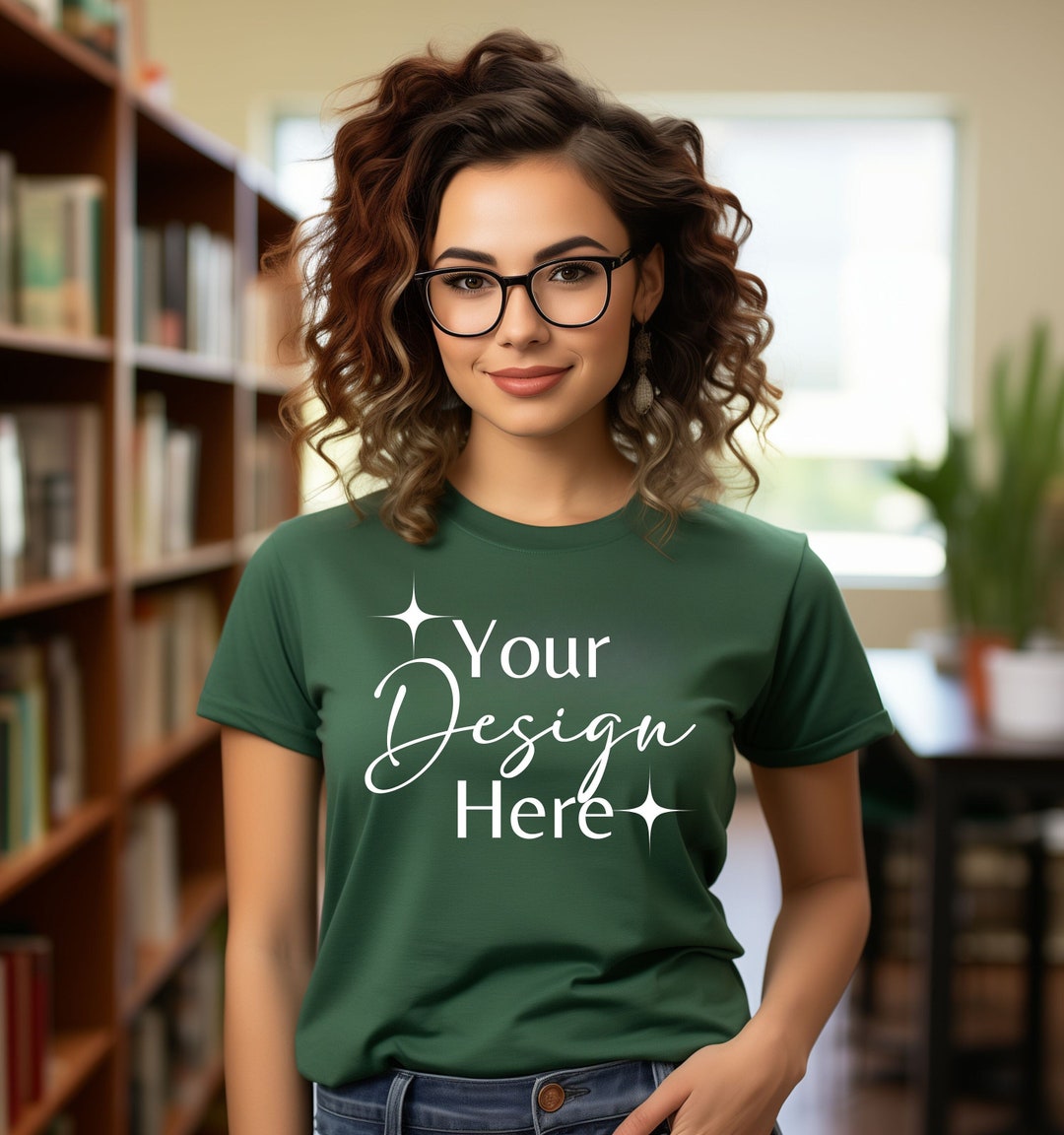 Gildan 64000 Mockup Heather Forest Green Gildan 64000 Mock Up Mockup