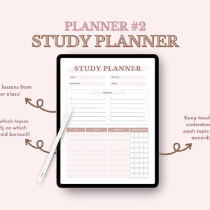 EXAM/STUDY PLANNERS | Digital Student Planner, College Academic Agenda ...