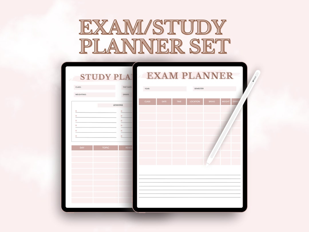 EXAM/STUDY PLANNERS | Digital Student Planner, College Academic Agenda ...