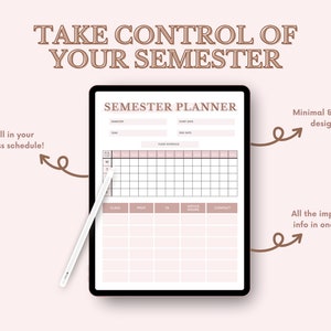 DIGITAL SEMESTER PLANNER Student Planner, College Agenda, College ...