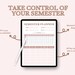 DIGITAL SEMESTER PLANNER | Student Planner, College Agenda, College ...