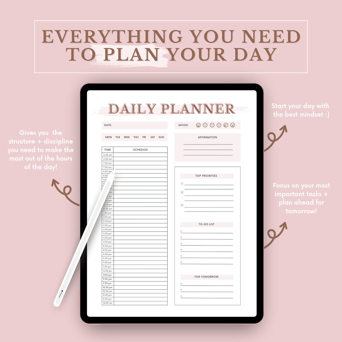 Digital Daily Planner UNDATED Goodnotes Planner Ipad - Etsy