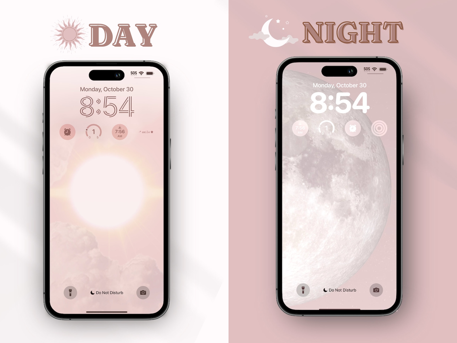 Aesthetic 'day/night' Ios Icon Pack, Minimal Ios Icon Pack, Soft ...